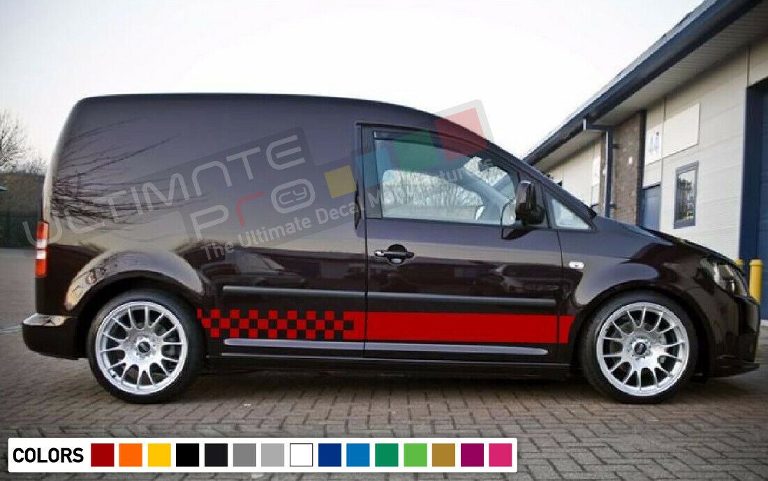2x Stickers Decal for VW Volkswagen Caddy Stripe body door part kit Va ...