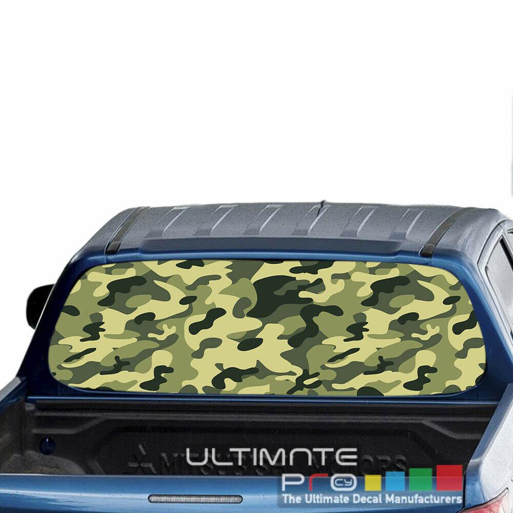 Camo Hunting Decal Rear Window See Thru Stickers Perforated for Mitsub ...