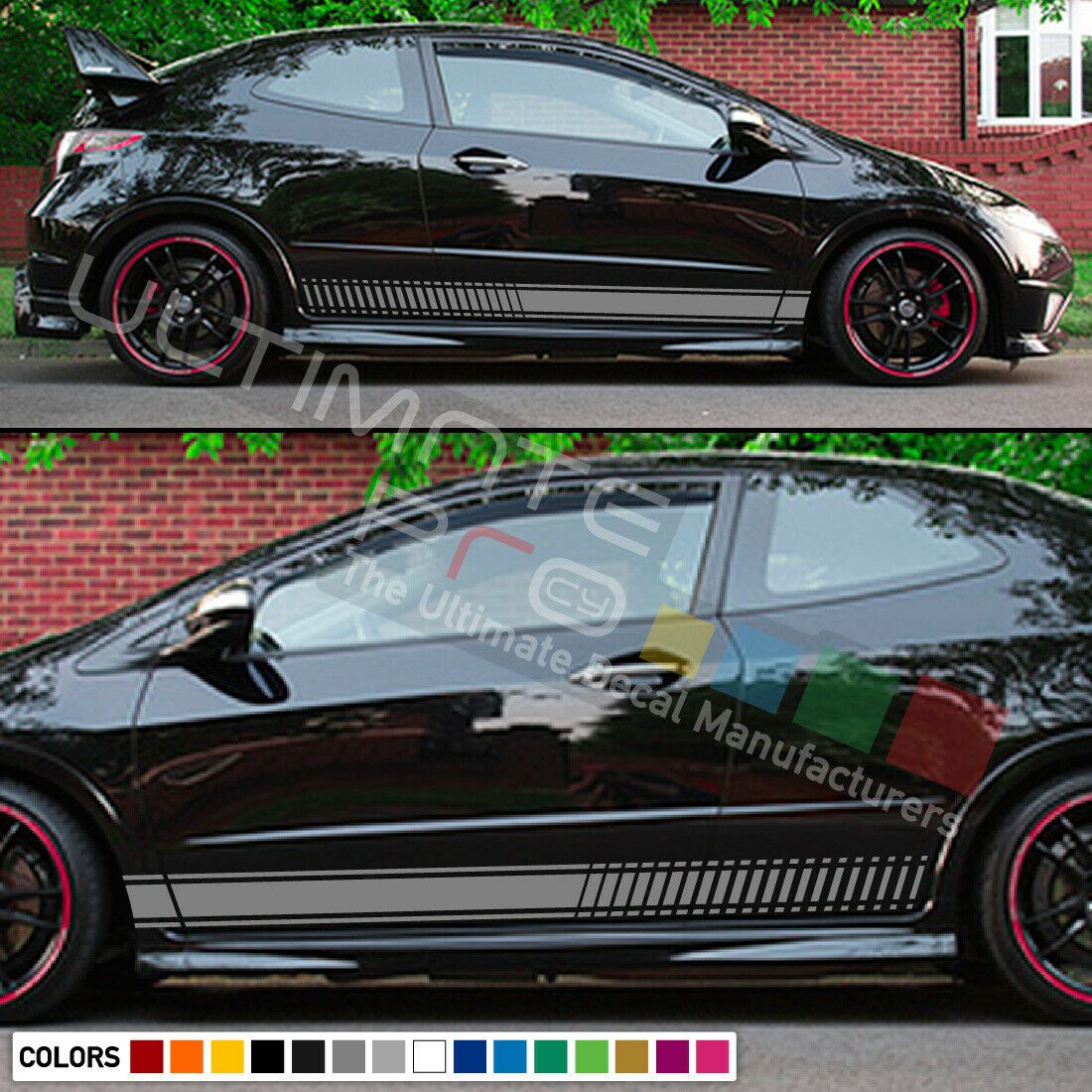 Decal Sticker Graphic Stripe Kit for HONDA Civic Type R FN2 Spoiler Ca ...