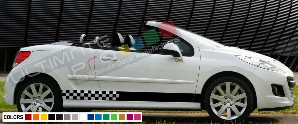 Decal sticker Stripe kit For PEUGEOT 207 cc Graphics door bumper arm r ...