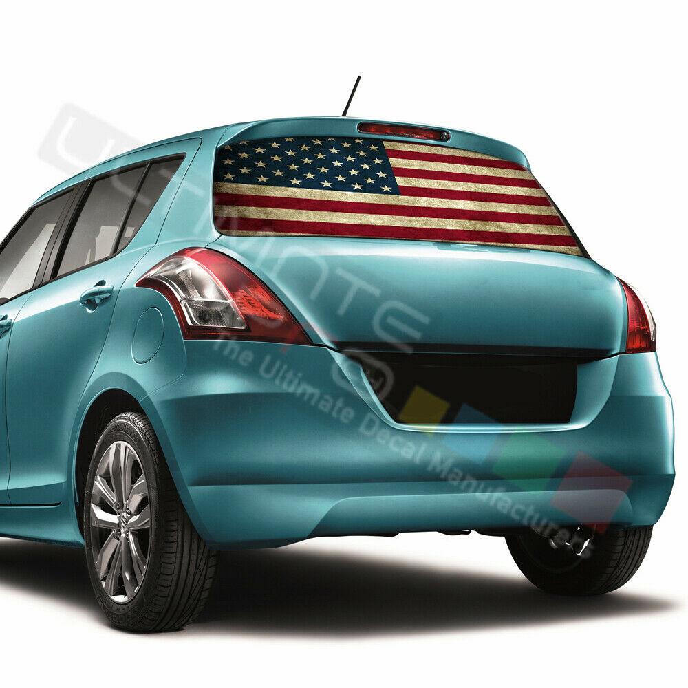 Flag Design Window See 50% Thru Stickers Perforated for Suzuki Swift 2 ...
