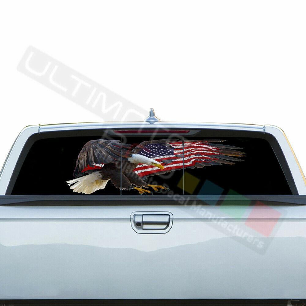 Flags Decals Rear Window See Thru Stickers Perforated for Honda Ridgel ...