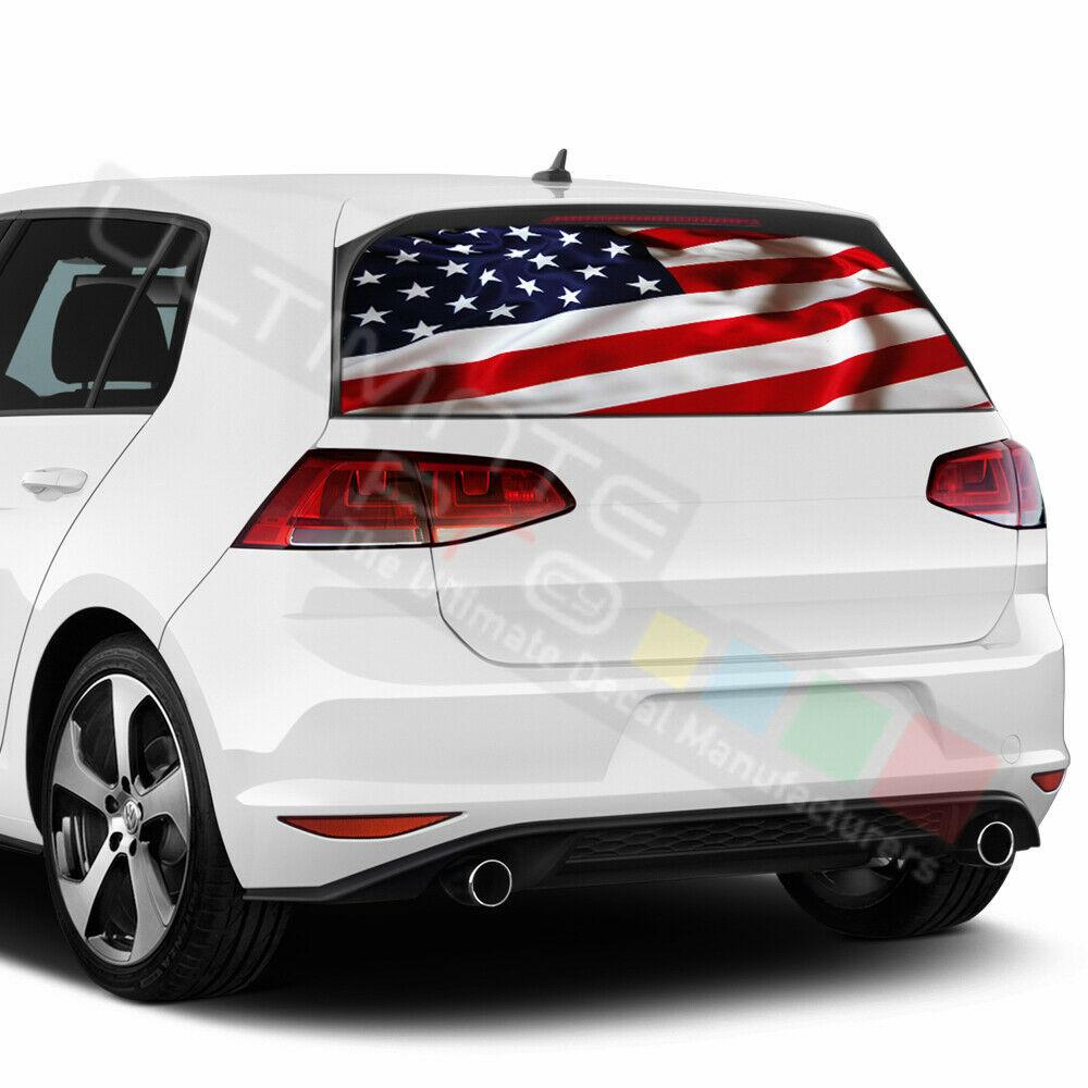 Flags Design Decal Window See Thru Stickers Perforated for Volkswagen ...