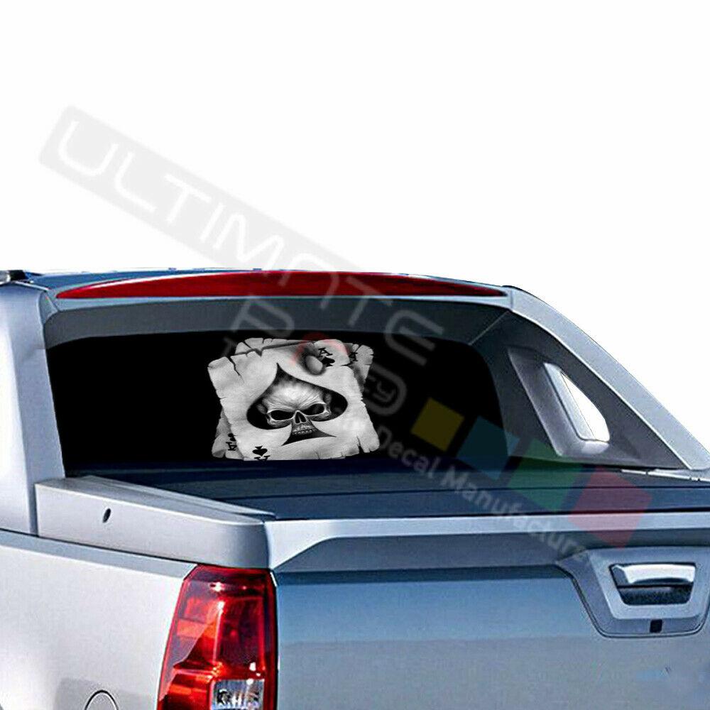 Playing Cards Rear Window See Thru Sticker Perforated for Chevrolet Av ...