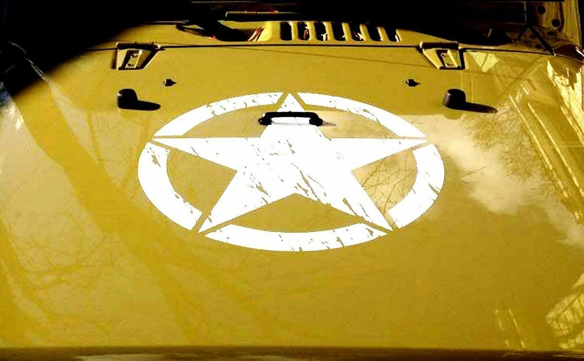 Set Decal sticker For Jeep Wrangler hood RUBICON Army Star USMC camo p ...