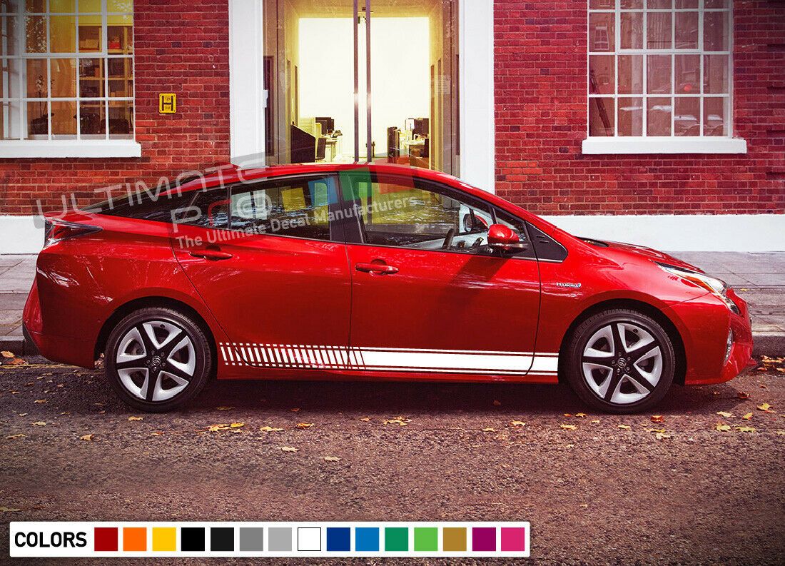 Set of Side Stripes Decal Sticker Kit for Toyota Prius Sun Roof Skirt ...