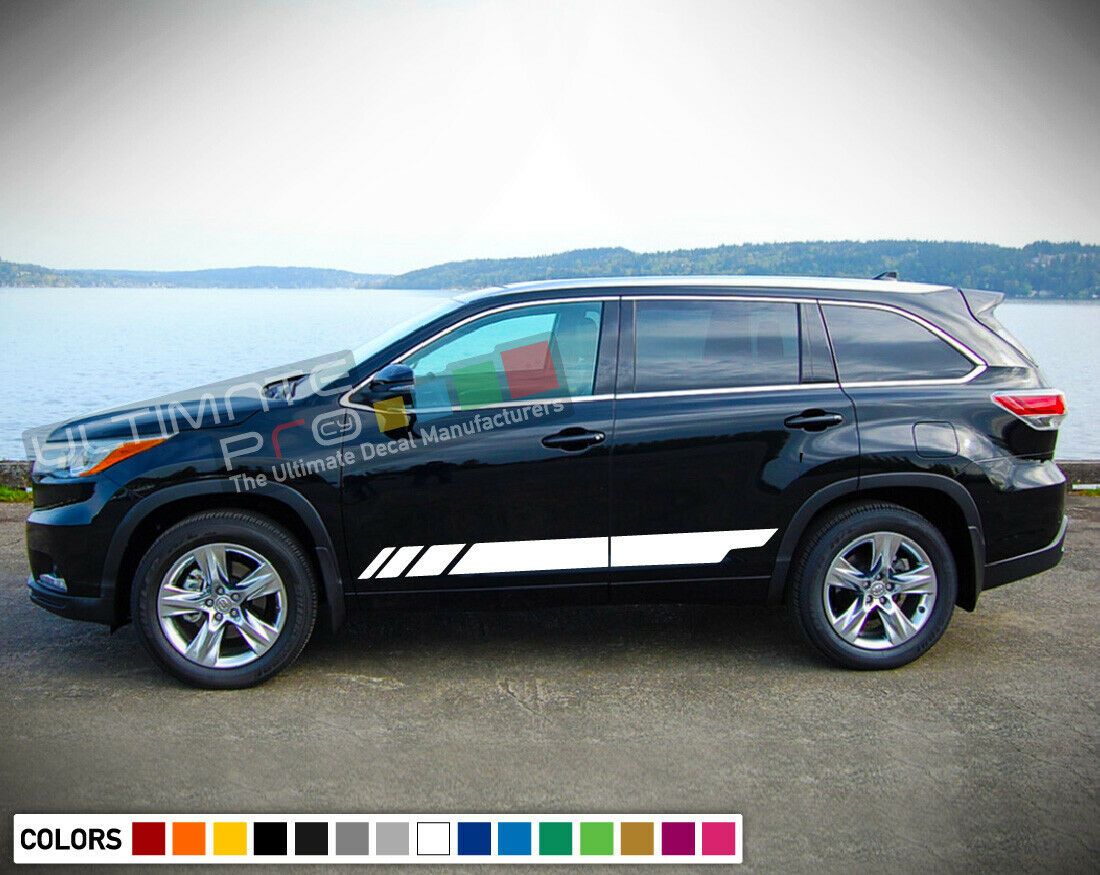 Side Stripe Decal Sticker Kit for Toyota Highlander Door Fender SUV gr ...