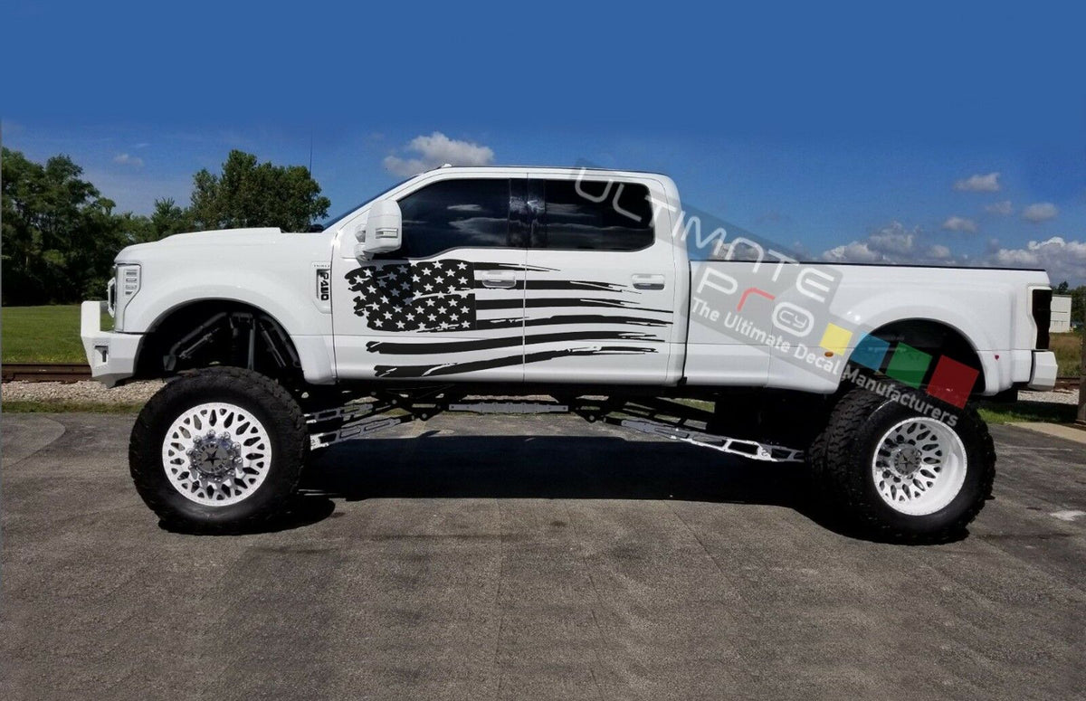 Side Stripe vinyl Decal Sticker Kit for F450 Super Duty us Flag Lifted ...