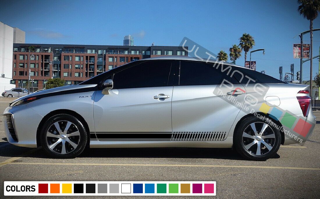 Side Stripes Decal Sticker Kit for Toyota Mirai Sport Trunk Rims Skirt ...