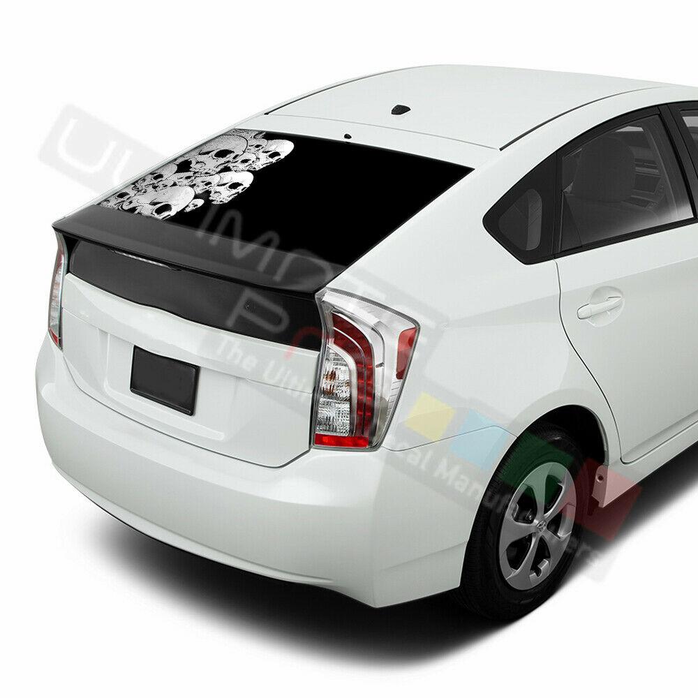 Skulls Decals Window See Thru Stickers Perforated for Toyota Prius 201 ...