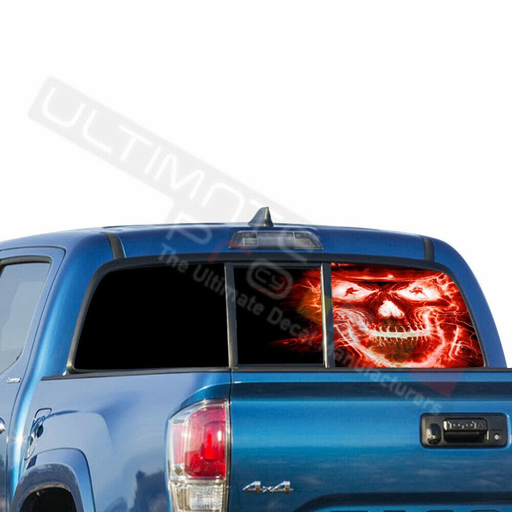 Skulls Decals Window See Thru Stickers Perforated for Toyota Tacoma 20 ...
