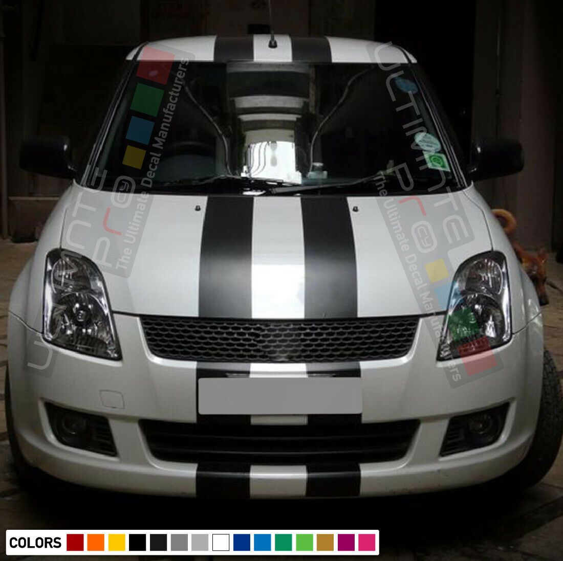 Sticker Decal Graphic Stripe Kit for Suzuki Swift 2004-2016 Sport Hood ...
