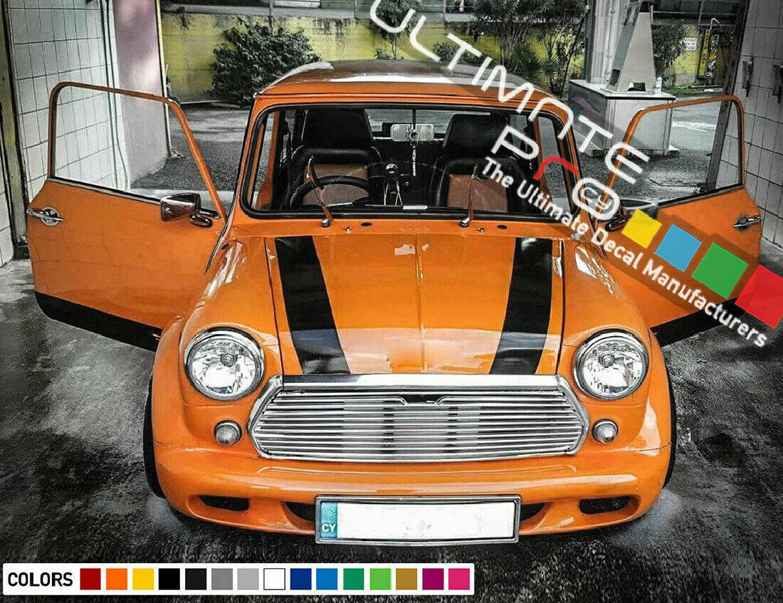 Sticker Decal light Stripe for Classic mini cooper bonnet hood front A ...