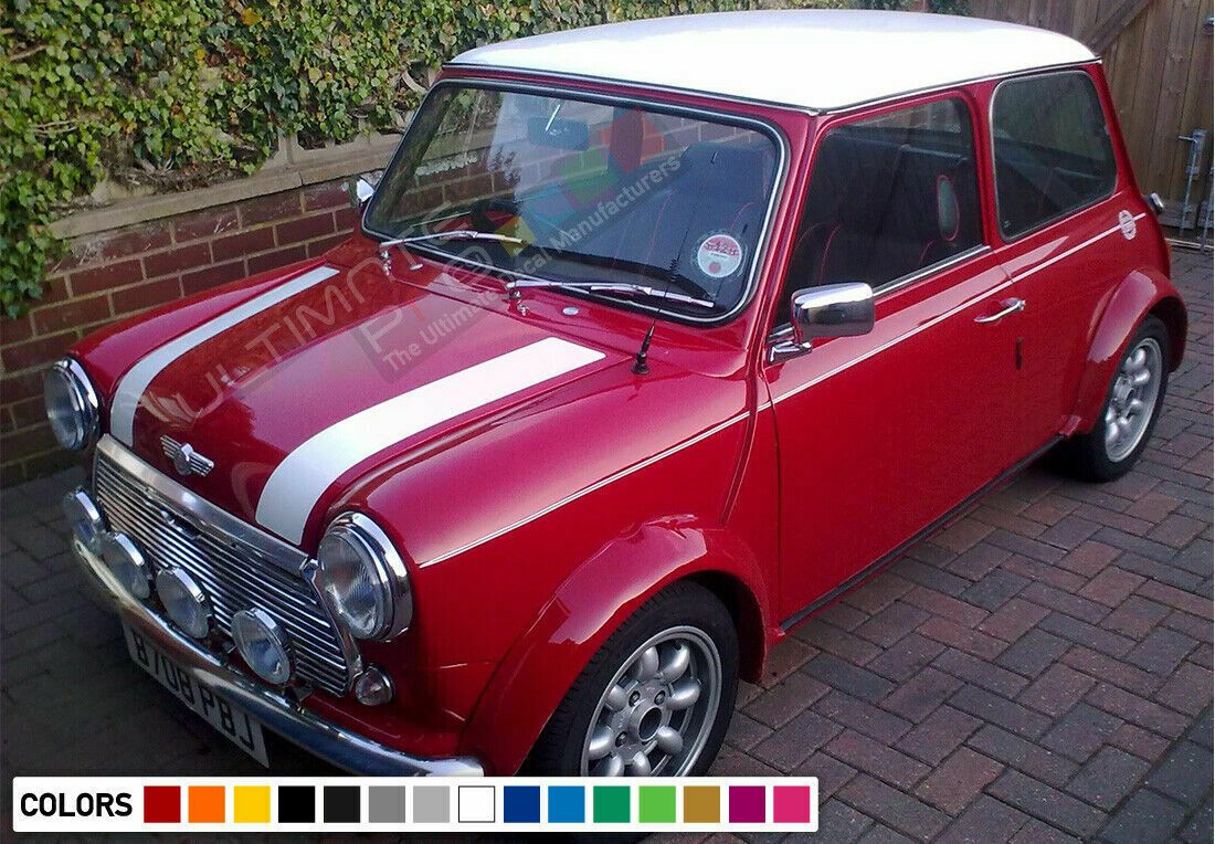 Sticker Decal light Stripe for Classic mini cooper bonnet hood front A ...