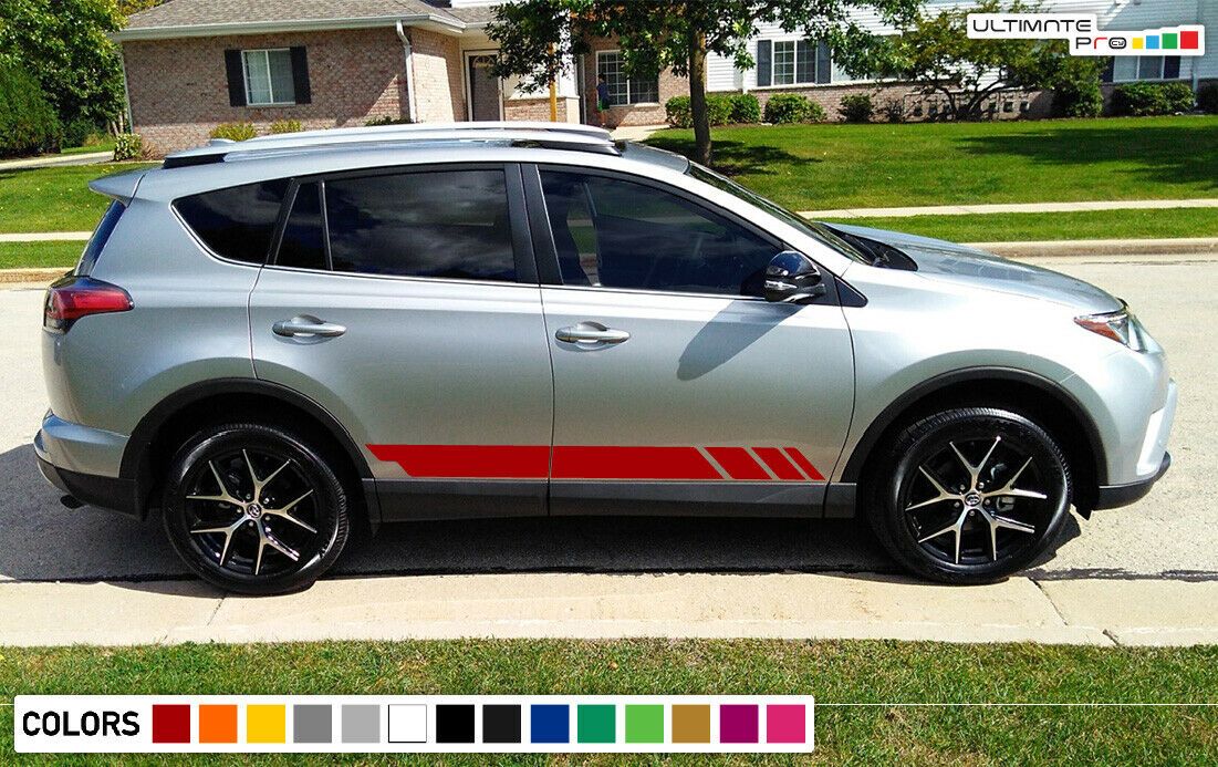 Sticker Decal Side Sport Stripes for Toyota RAV4 Bumper Fender Molding ...