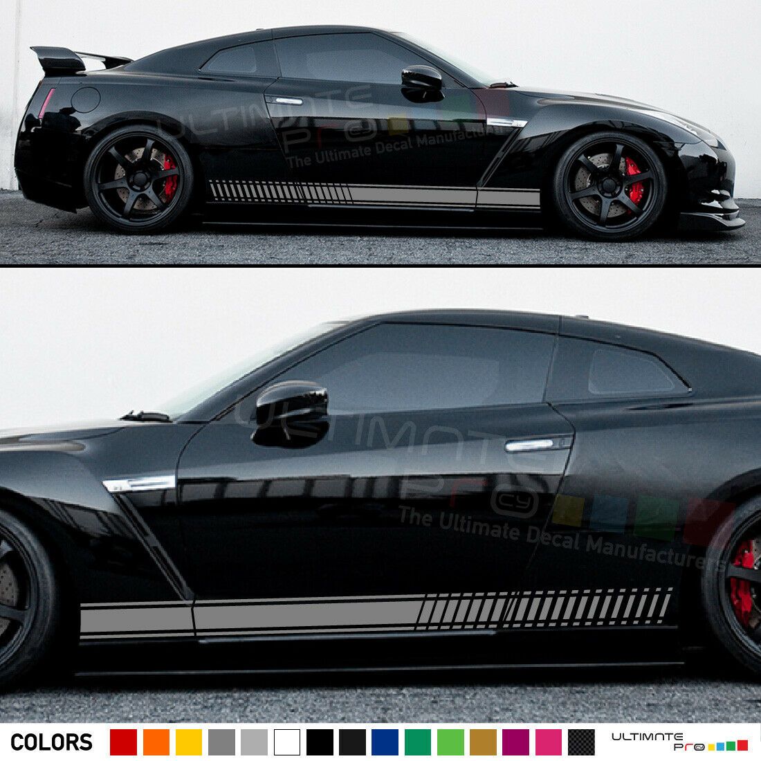 Sticker Decal Stripes for Nissan GTR R35 Carbon Spoiler Grille Body Ki ...