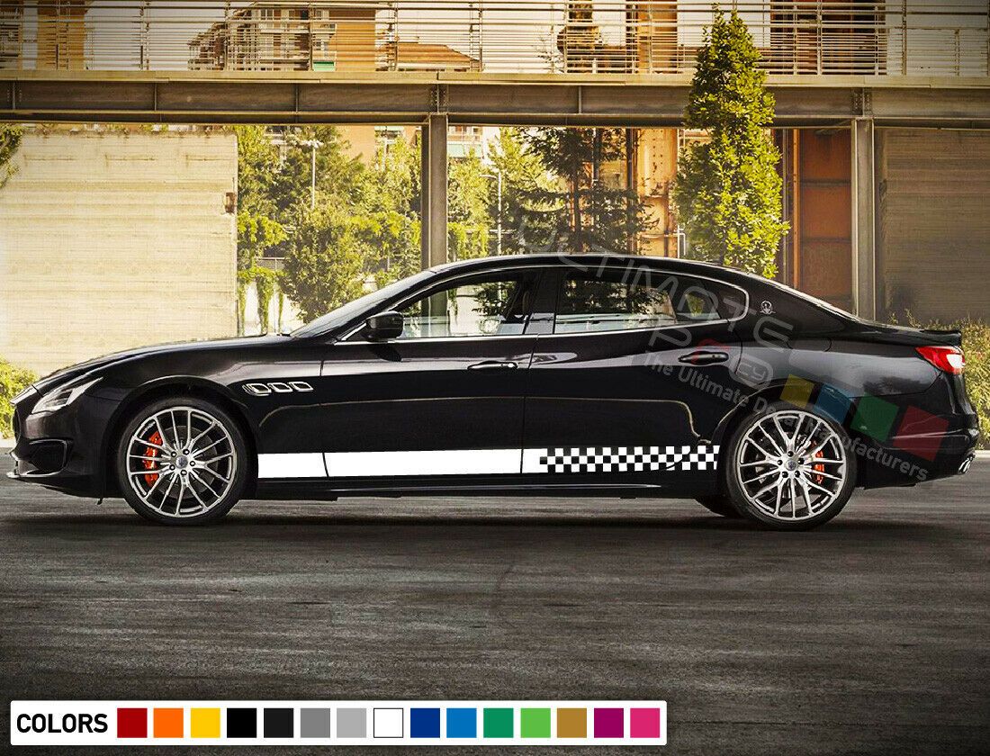 Sticker Decal Stripes Kit for Maserati Quattroporte Skirt Headlight Li ...
