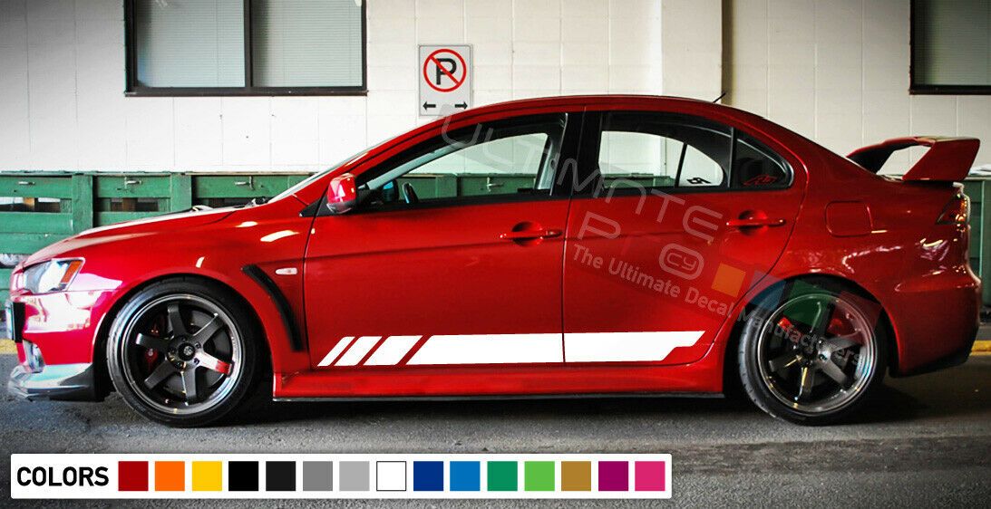 Sticker Stripe for Mitsubishi Lancer Evolution 7 8 9 X Racing Body low ...