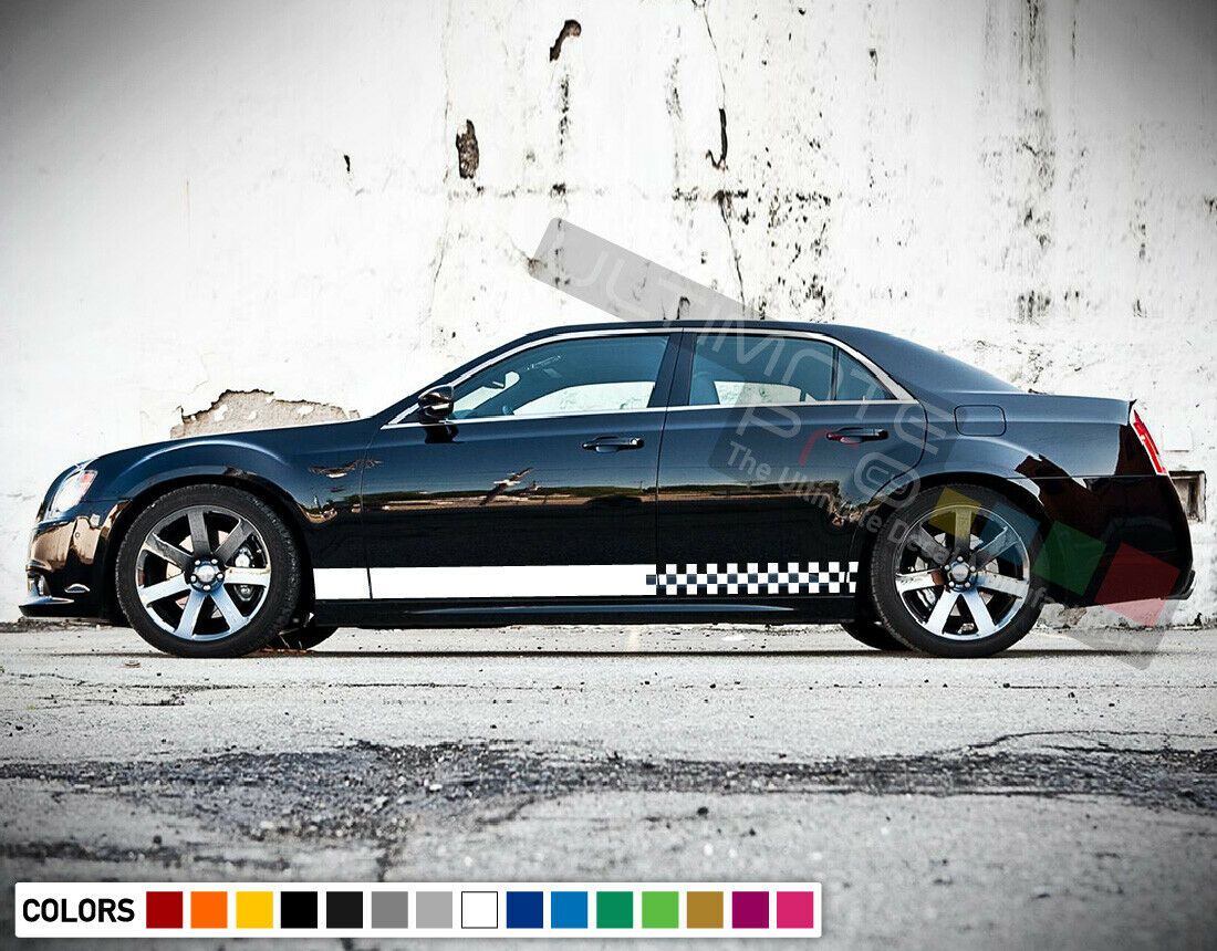 Sticker stripe Decals for Chrysler 300 mirror tail bonnet lock cover k ...