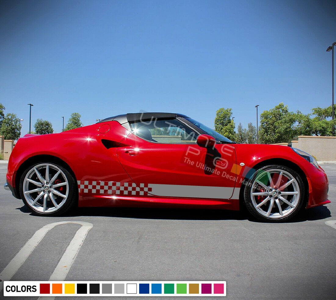 Stickers Decal for Alfa Romeo 4C Stripes Graphics door body kit sport ...