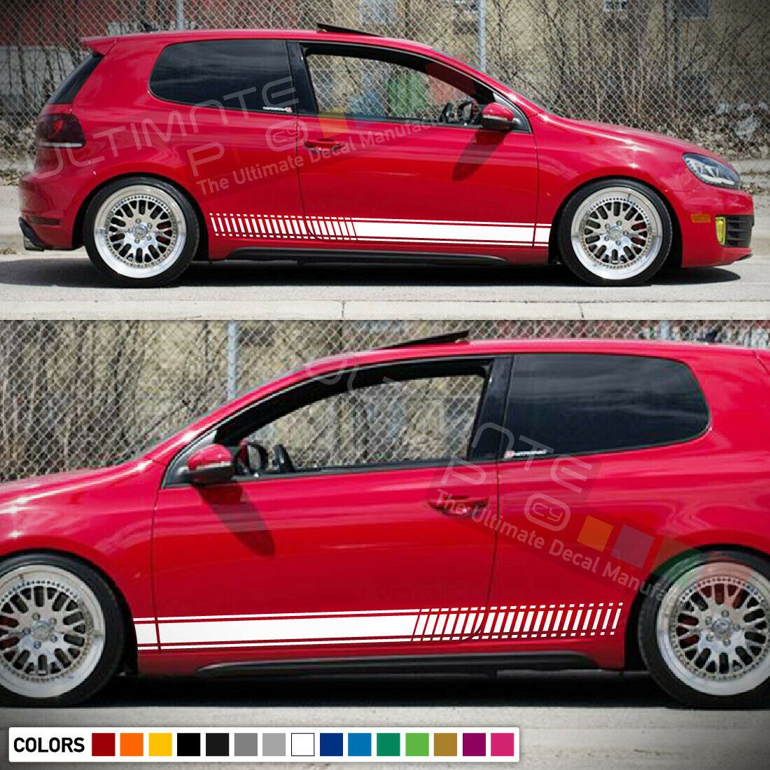 Stickers Decal for Volkswagen VW Golf Stripes Graphics Door Trim Kit m ...