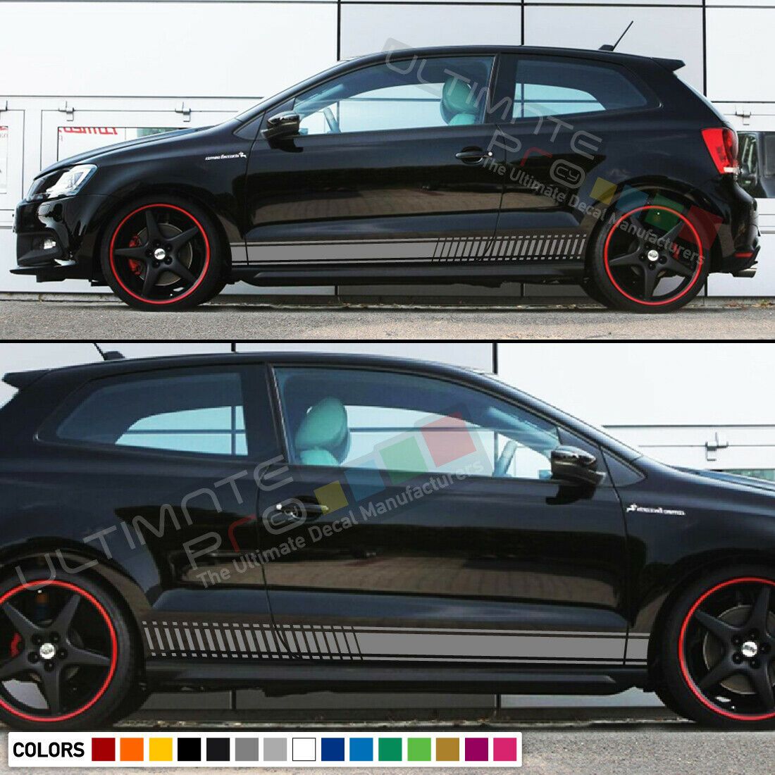 Stickers Decal for VW Volkswagen Polo Stripe body kit Door Handle Guar ...