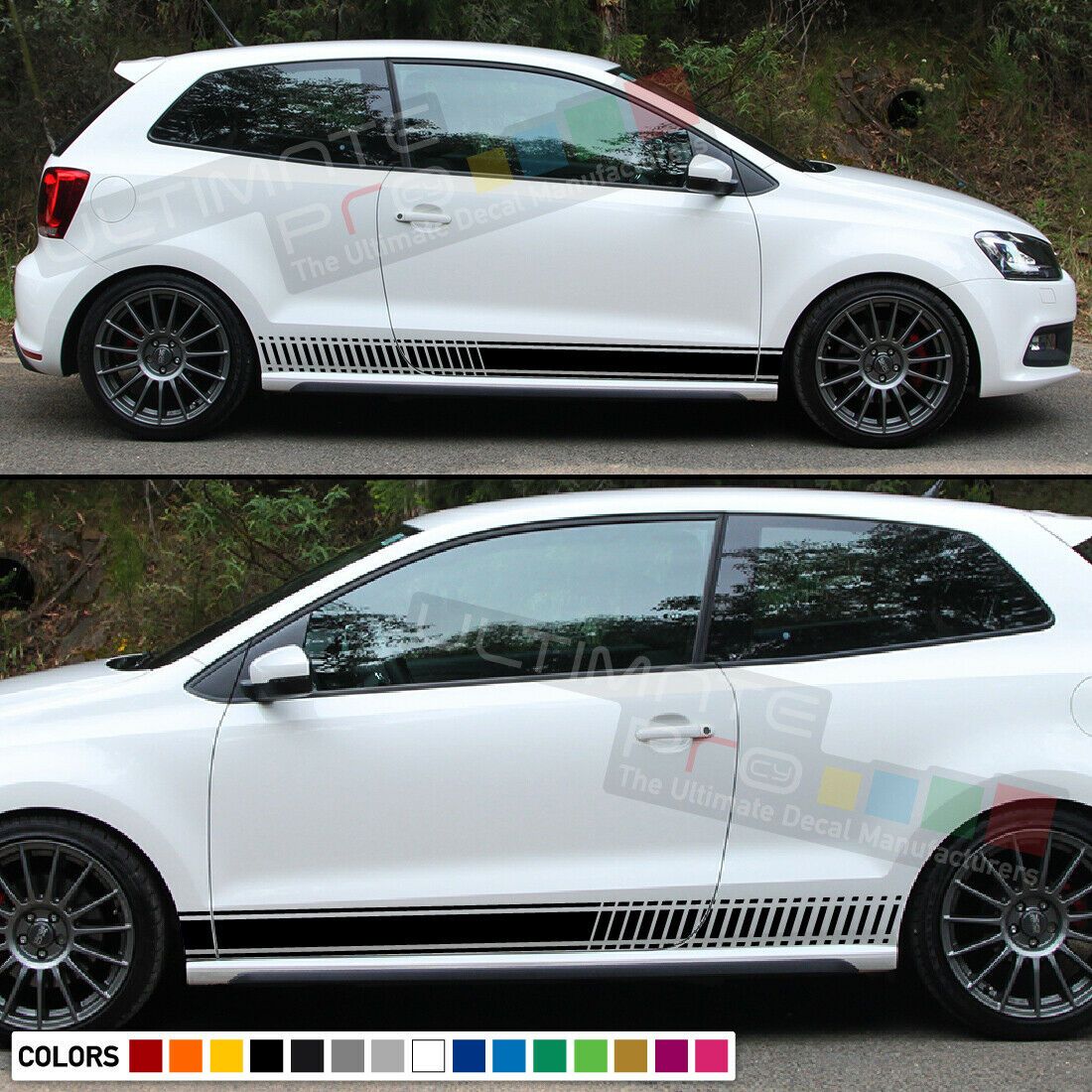 Stickers Decal for VW Volkswagen Polo Stripe body kit Door Handle Guar ...