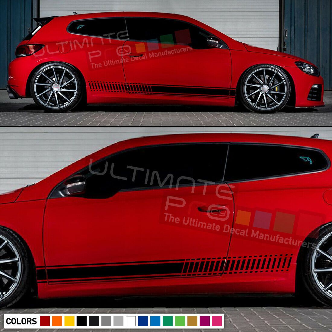Stickers Decal for VW Volkswagen Scirocco Stripe Body Kit LED Side Lig ...