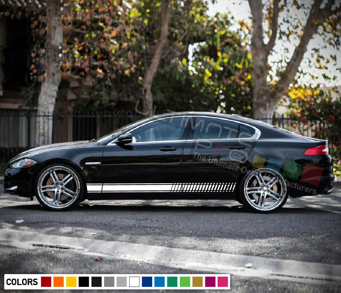 Stripe Kit Sticker Graphic Decal for Jaguar XF Door Cover Sill Flare T ...